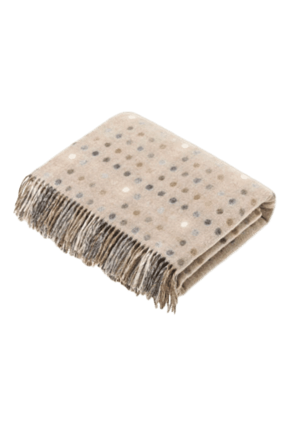 Engels plaid Rainbow Multi Spot | Naturel | tweezijdig met stippen ...